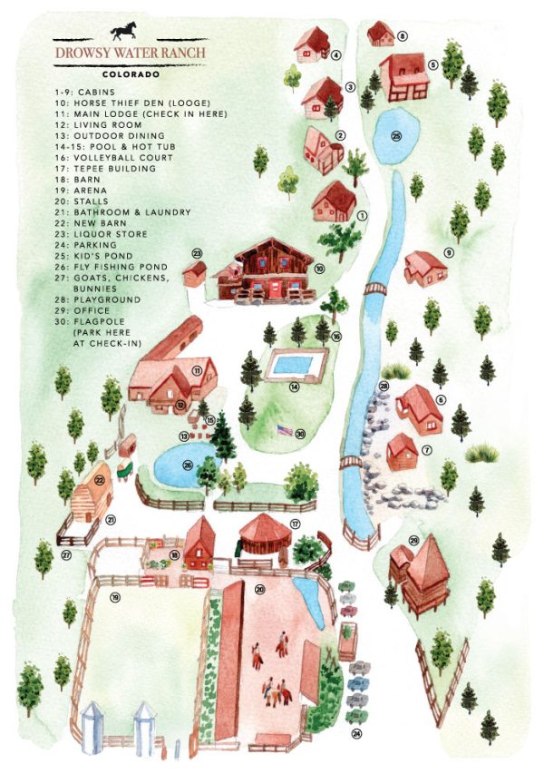 Ranch Layout Map - Drowsy Water Ranch